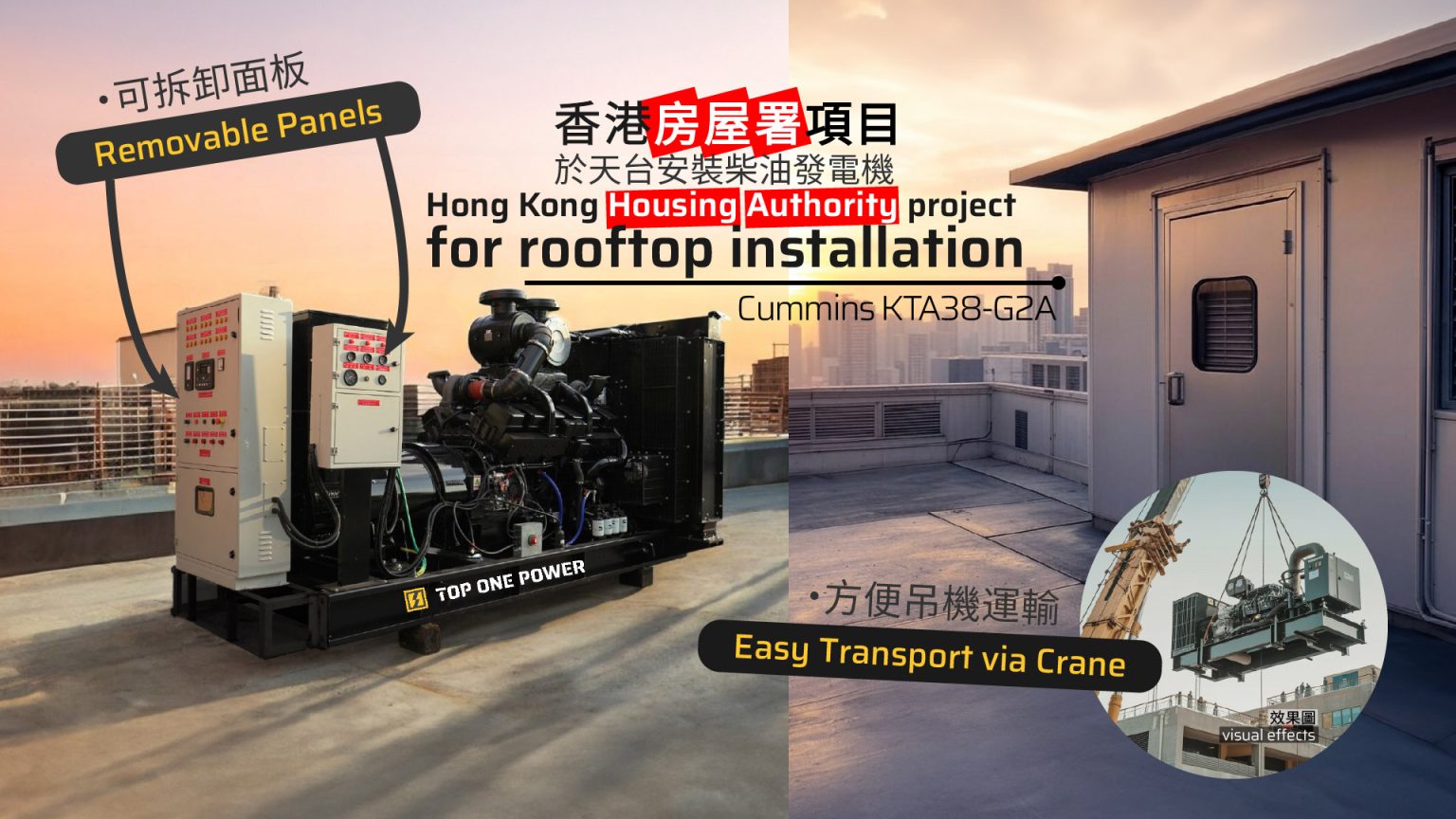 Tailored Cummins KTA38-G2A Diesel Generator Design