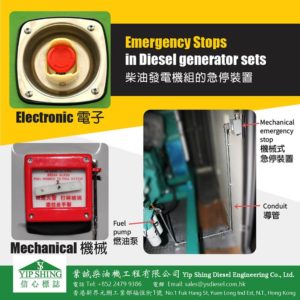 Emergency stops in diesel generator sets : Mechanical & electronic stops